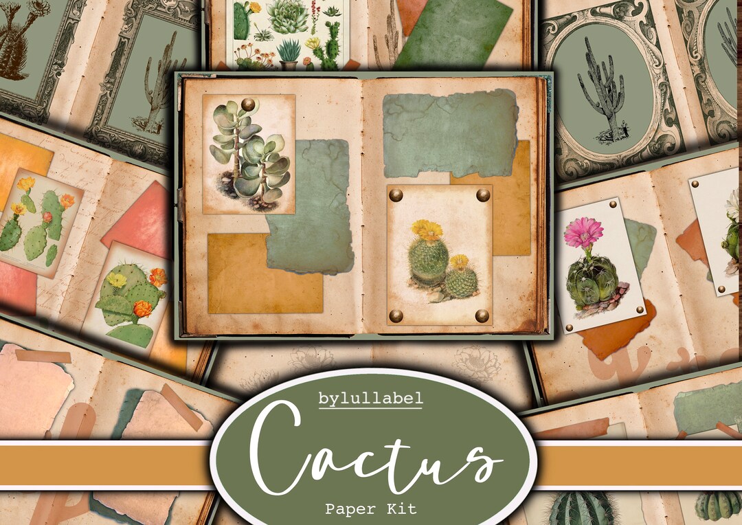 Cactus Printable Pages, Paper Kit Pages, Succulents Junk Journal ...
