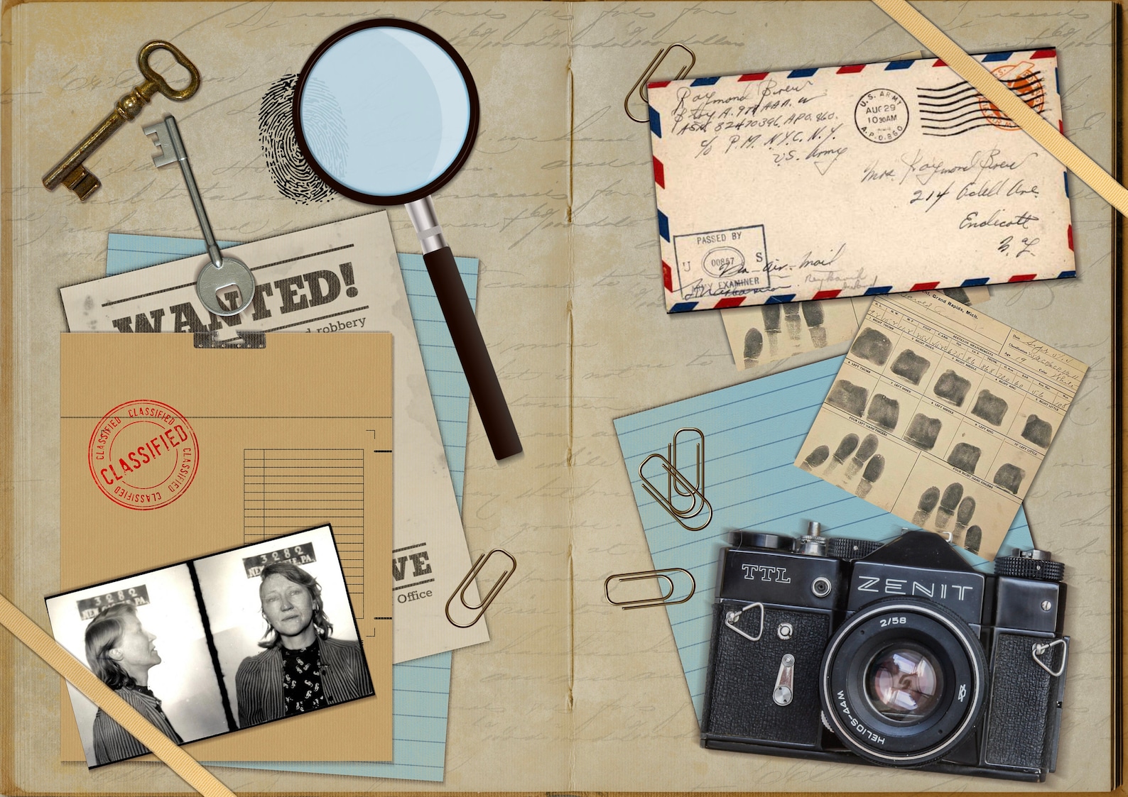 Mystery Detective Inspired Junk Journal Kit,ephemera Printable Kit,uk ...
