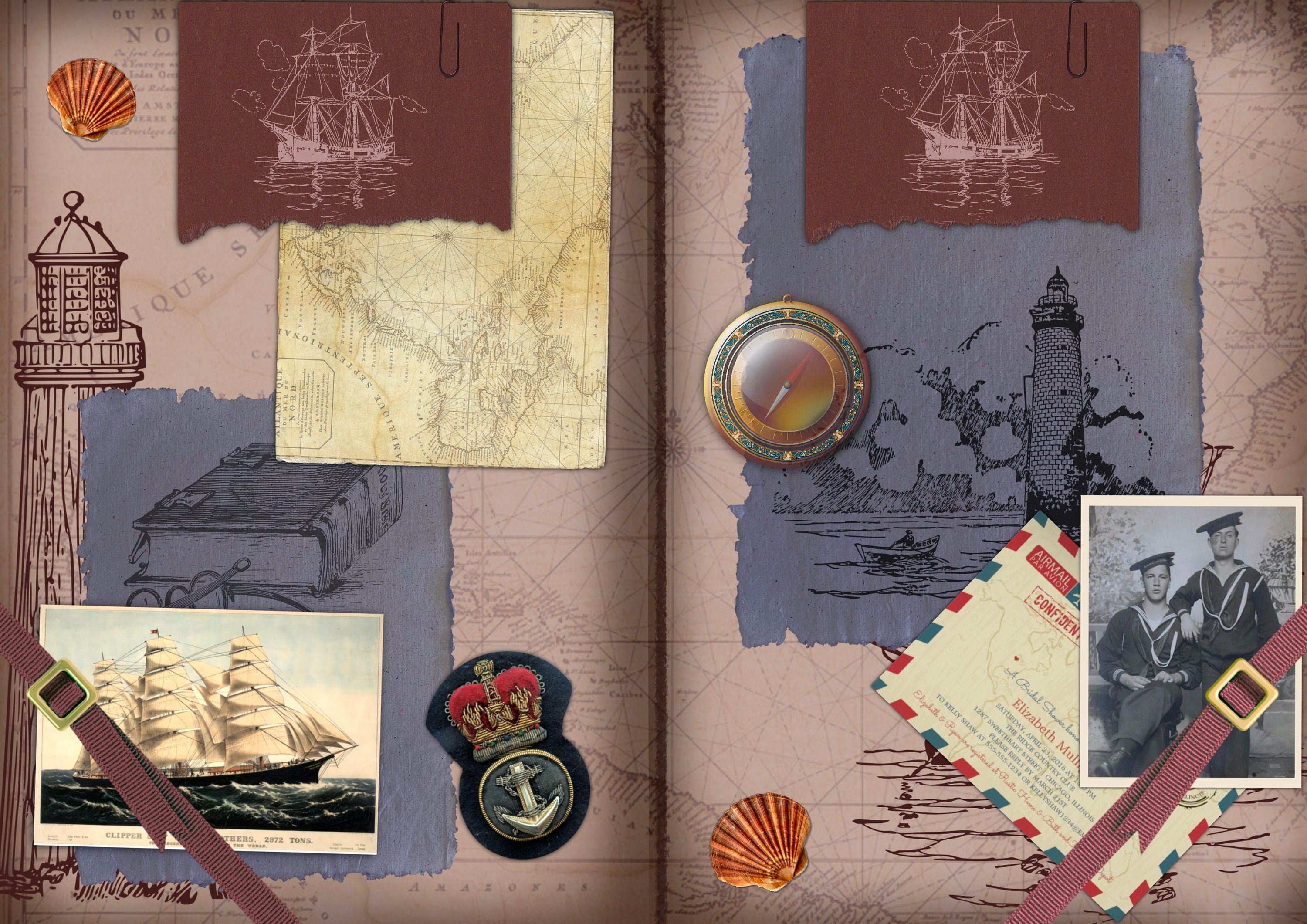 Captains Log Junk Journal Kit Nautical Ephemera Printable - Etsy