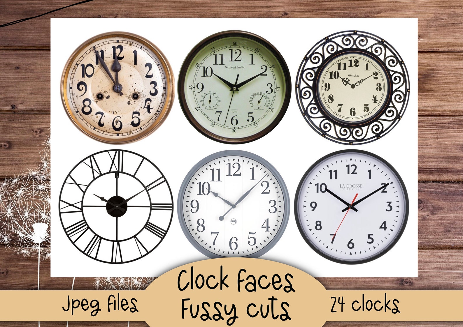 Clock Faces Ephemera Printable Digital Downloads. 24 to - Etsy Canada
