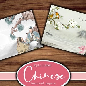 Vintage Chinese Inspired Backing Papers Kit, Printable Kit, Uk. Paper ...
