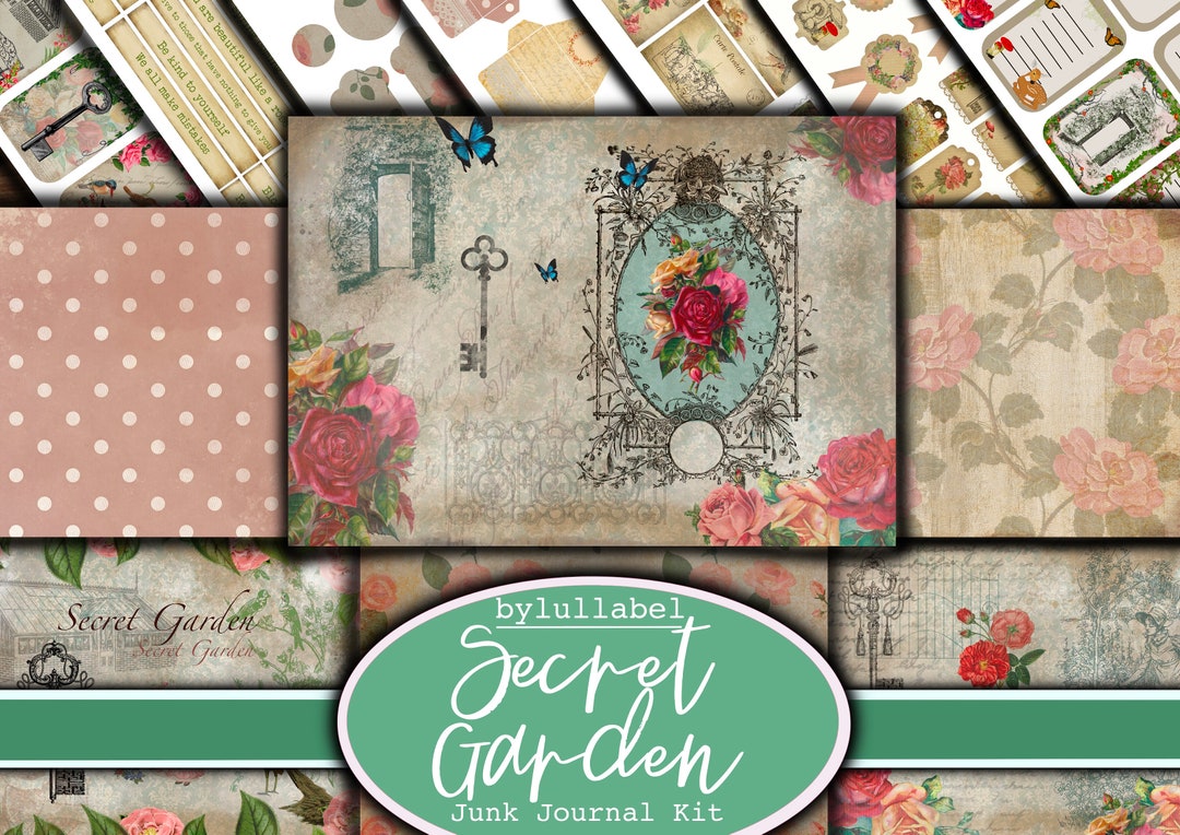 Secret Garden Junk Journal Kit, Ephemera Printable Kit, Pack, Uk. Paper ...