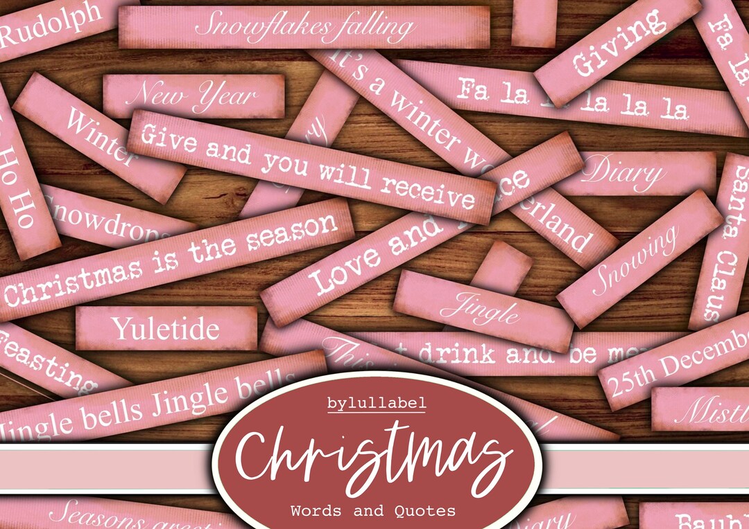Christmas Words And Phrases Ephemera Printable digital Downloads 60