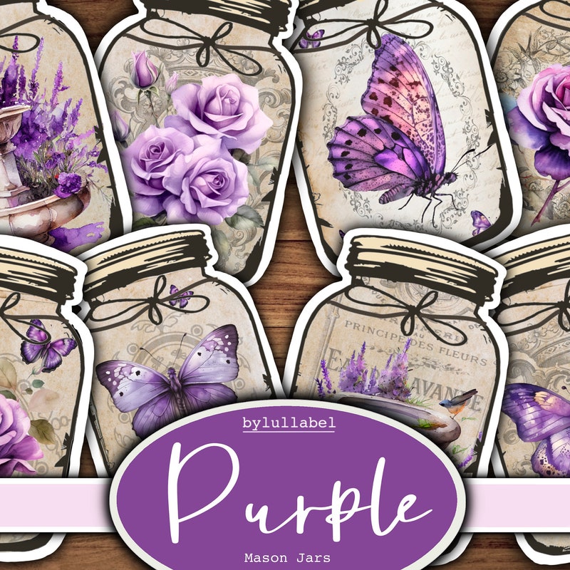 Purple Mason Jars - Etsy