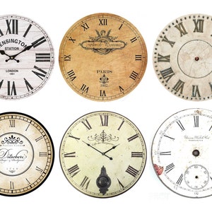 Clock Faces Ephemera Printable Digital Downloads. 24 to - Etsy Canada