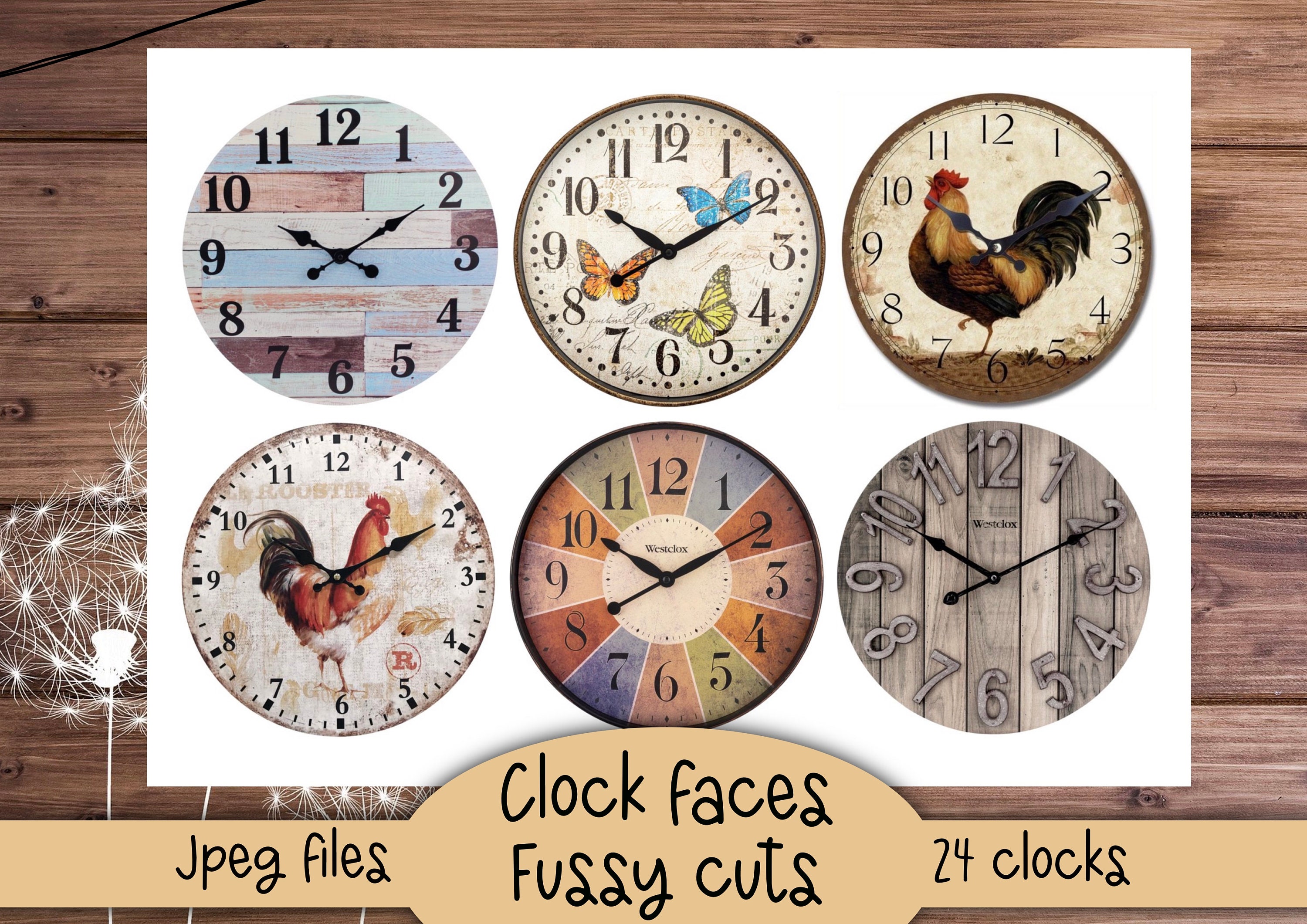 Clock Faces Ephemera Printable Digital Downloads. 24 to - Etsy Canada