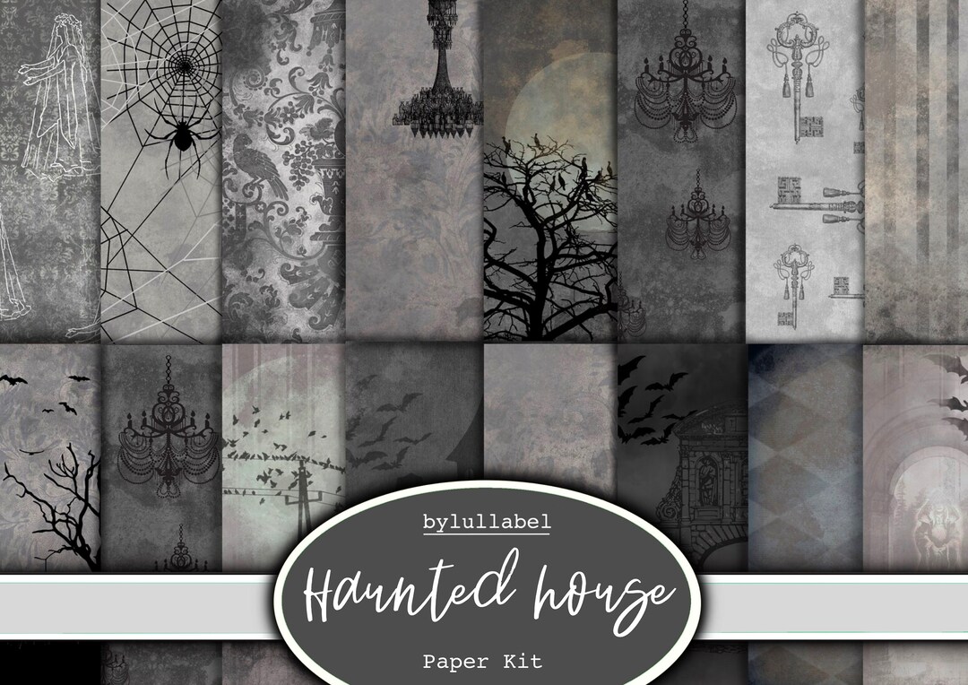 Haunted House Backing Papers Kit, Ephemera Printable Kit, Uk. Paper ...
