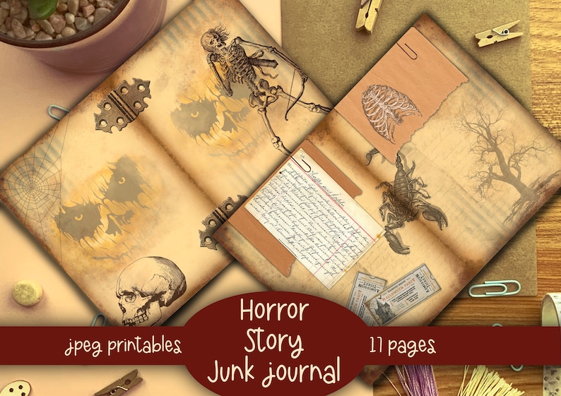 Horror Story Junk Journal Kit haunted ephemera druckbares | Etsy