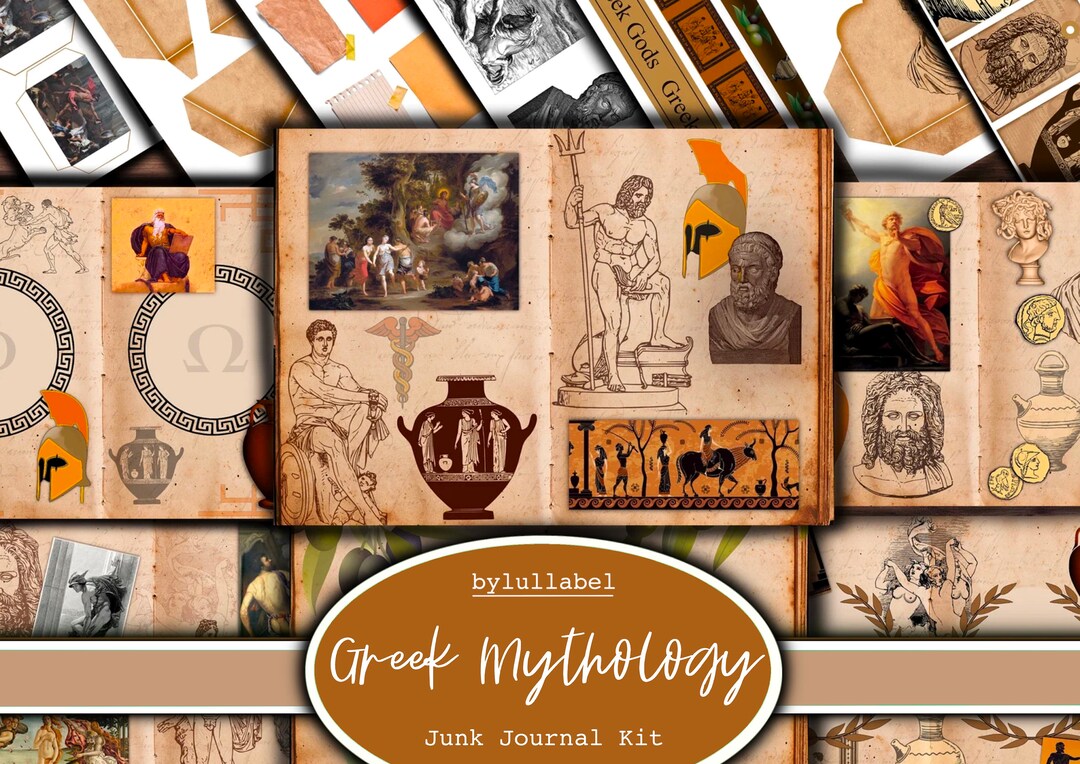 Greek Mythology Junk Journal Kit,greek God Ephemera Printable Kit, Uk ...