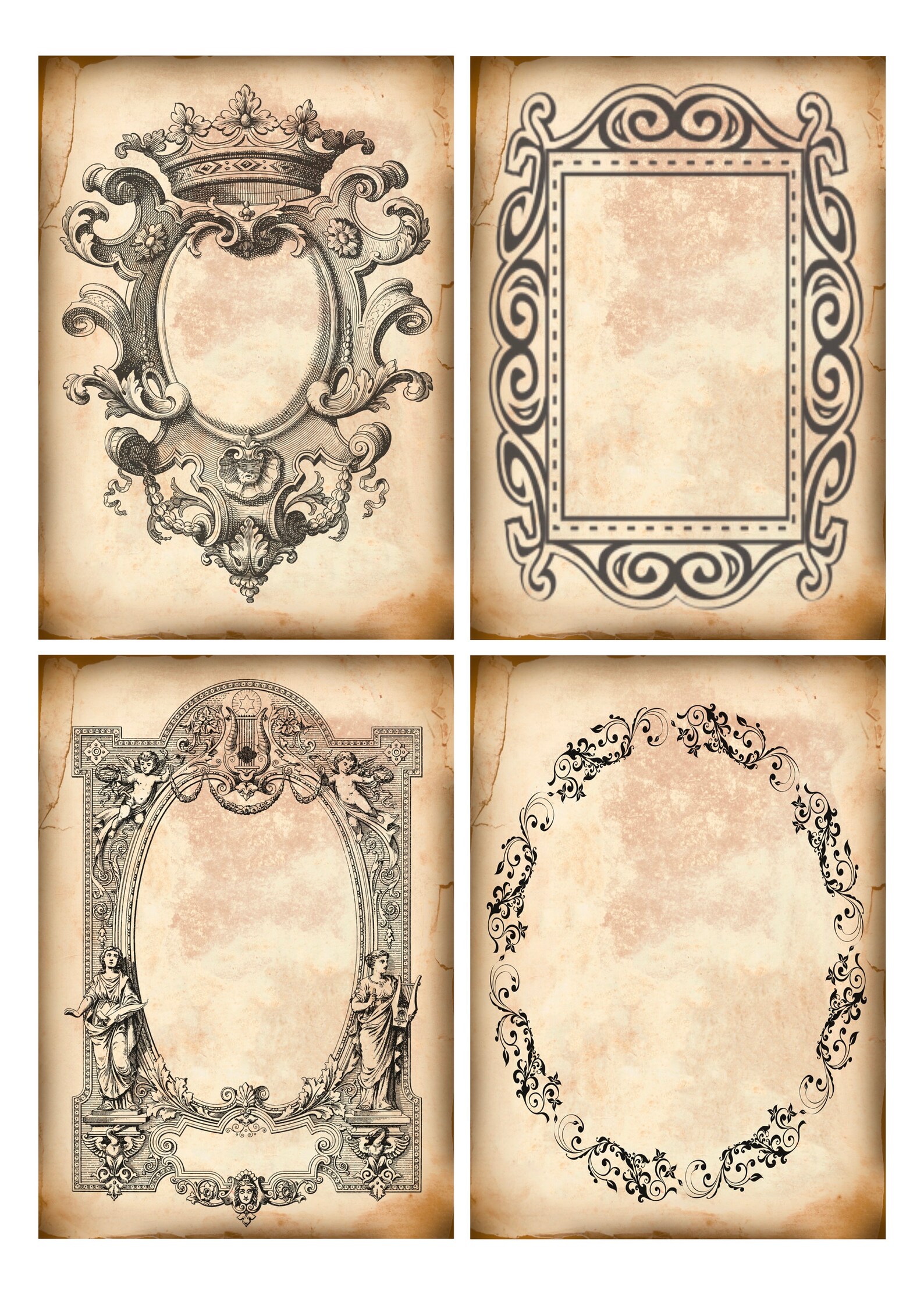 Vintage Frame Cards Journal Cardsatc Cards Ephemera and Junk - Etsy