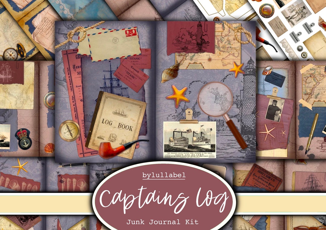 Captains Log Junk Journal Kit, Nautical Ephemera Printable Kit, Uk ...