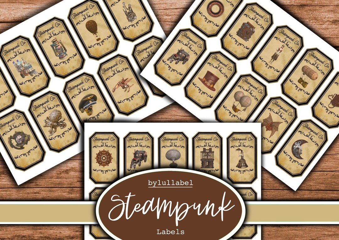 Steampunk Vintage Tags, Junk Journal Ephemera, Spices and Medicinal ...