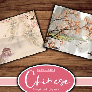 Vintage Chinese Inspired Backing Papers Kit, Printable Kit, Uk. Paper ...