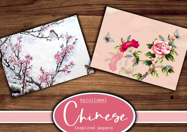 Vintage Chinese Inspired Backing Papers Kit Printable Kit - Etsy