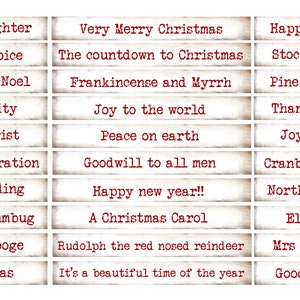 Christmas Words and Phrases Ephemera, Printable,digital Downloads. 60 ...