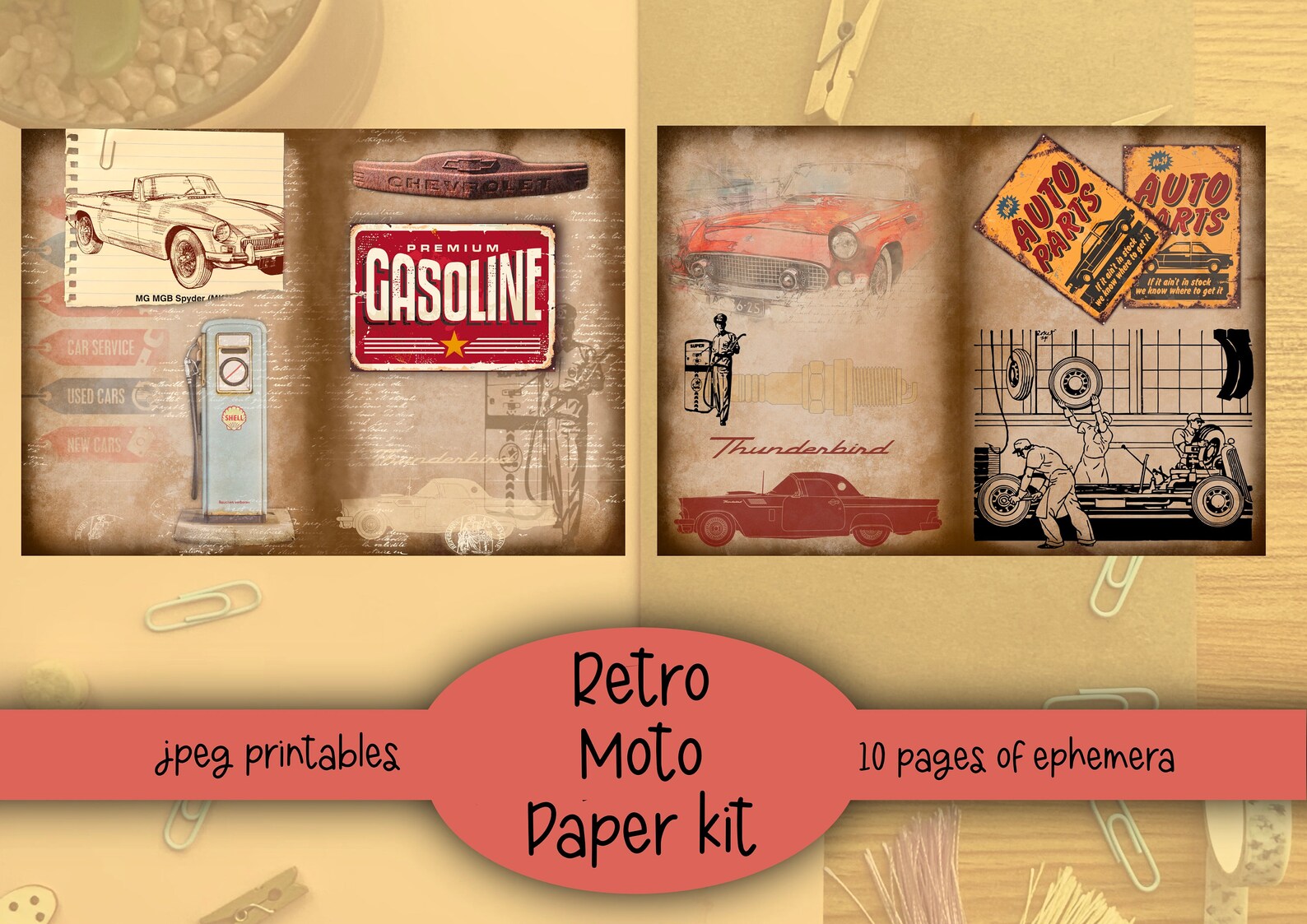 Retro Car Ephemera: Vintage Junk Journal Kit (digital Download) - Etsy