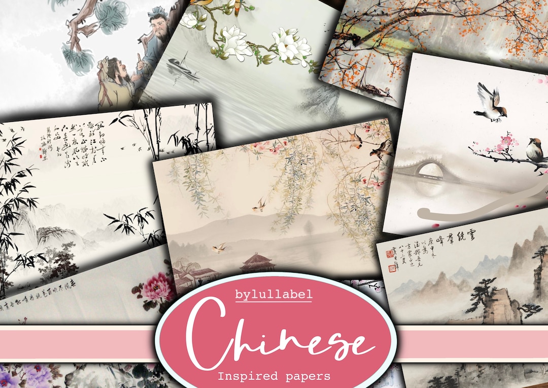 Vintage Chinese Inspired Backing Papers Kit, Printable Kit, Uk. Paper ...