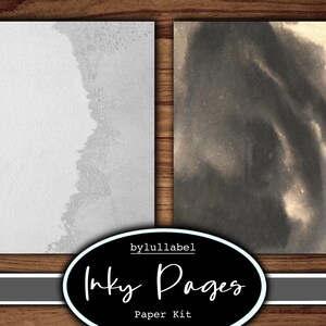 Inky Effect Junk Journal Pages: Scrapbook Paper Kit (digital Download ...