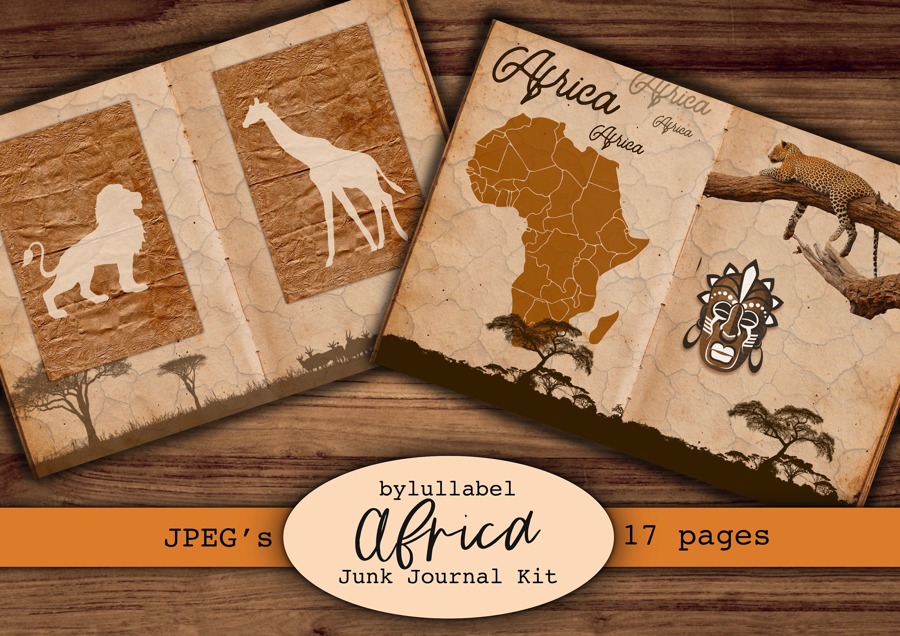 Africa Inspired Junk Journal Kit: Ephemera Printable (digital Download ...