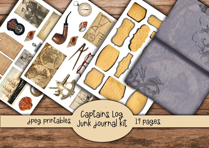 Captains Log Junk Journal Kit Nautical Ephemera Printable - Etsy