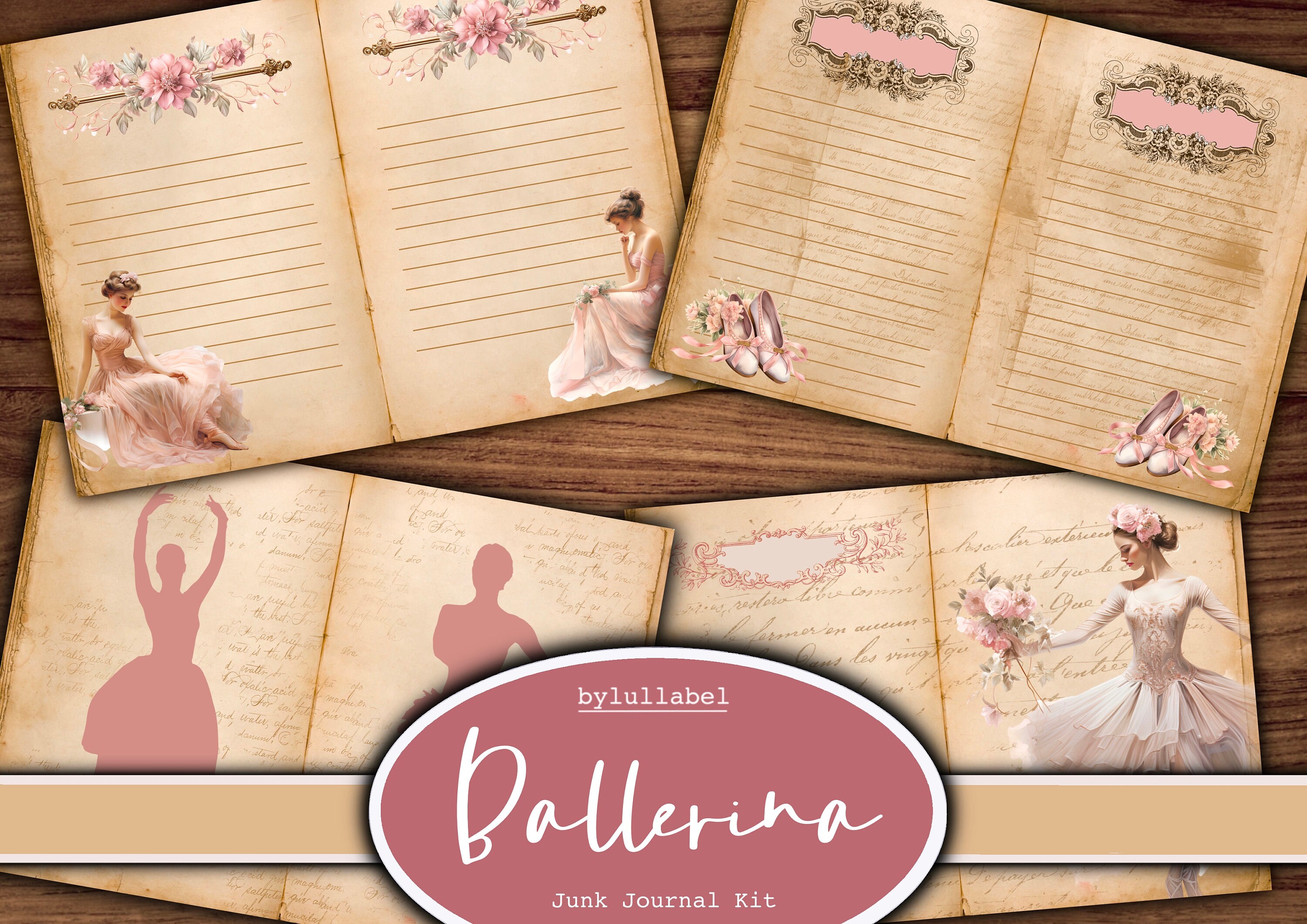 Ballerina Junk Journal Kit: Printable Ballet Paper Ephemera (digital ...