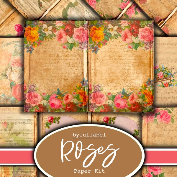Vintage Rose Paper - Etsy