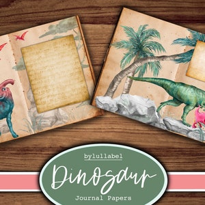 Dinosaur Printables, Paper Kit Pages, Dino Junk Journal, Scrapbooking ...
