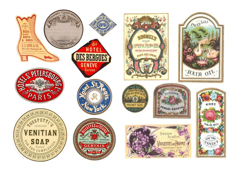 Vintage Labels Victorian Packaging Ephemera Junk Journal - Etsy
