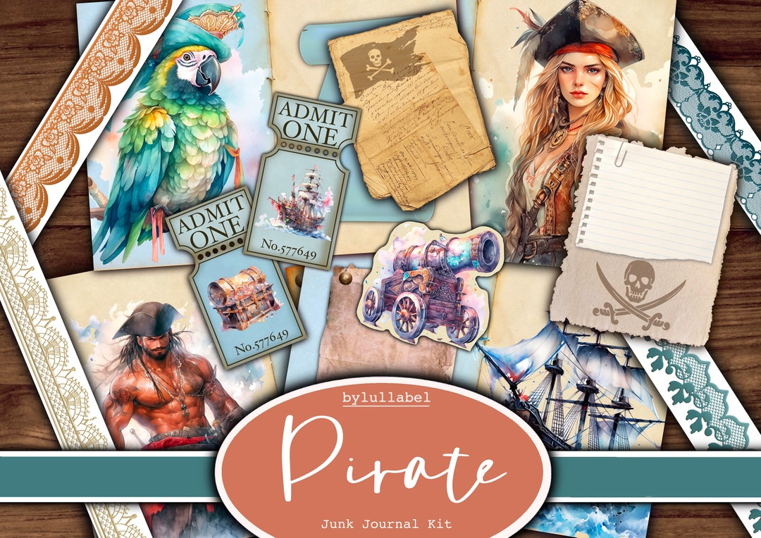 Pirate Junk Journal Kit, Printable Kit, Uk. Swashbuckling Paper ...