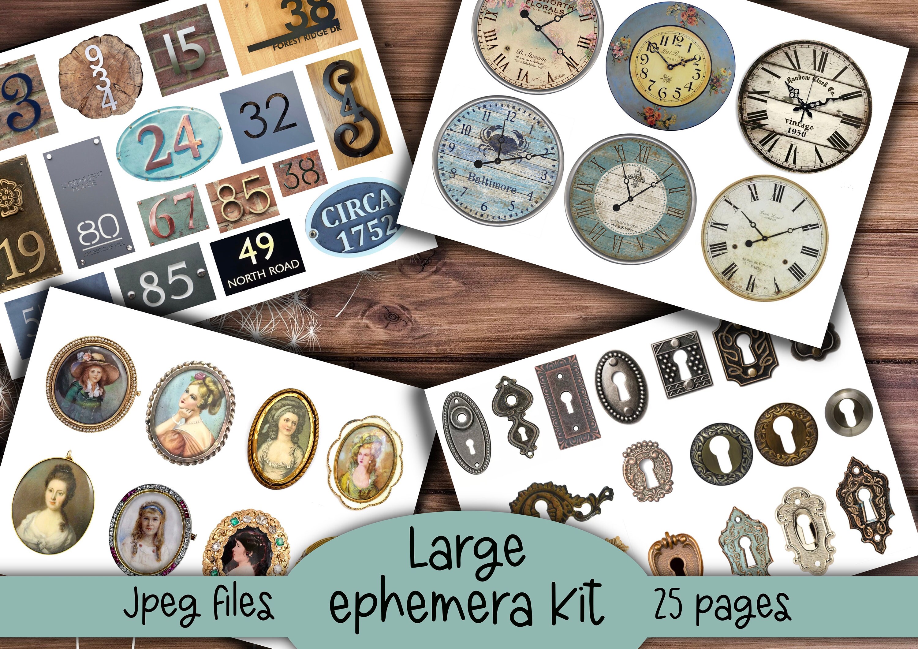 Vintage Style Ephemera Kit Printable Selection Digital - Etsy