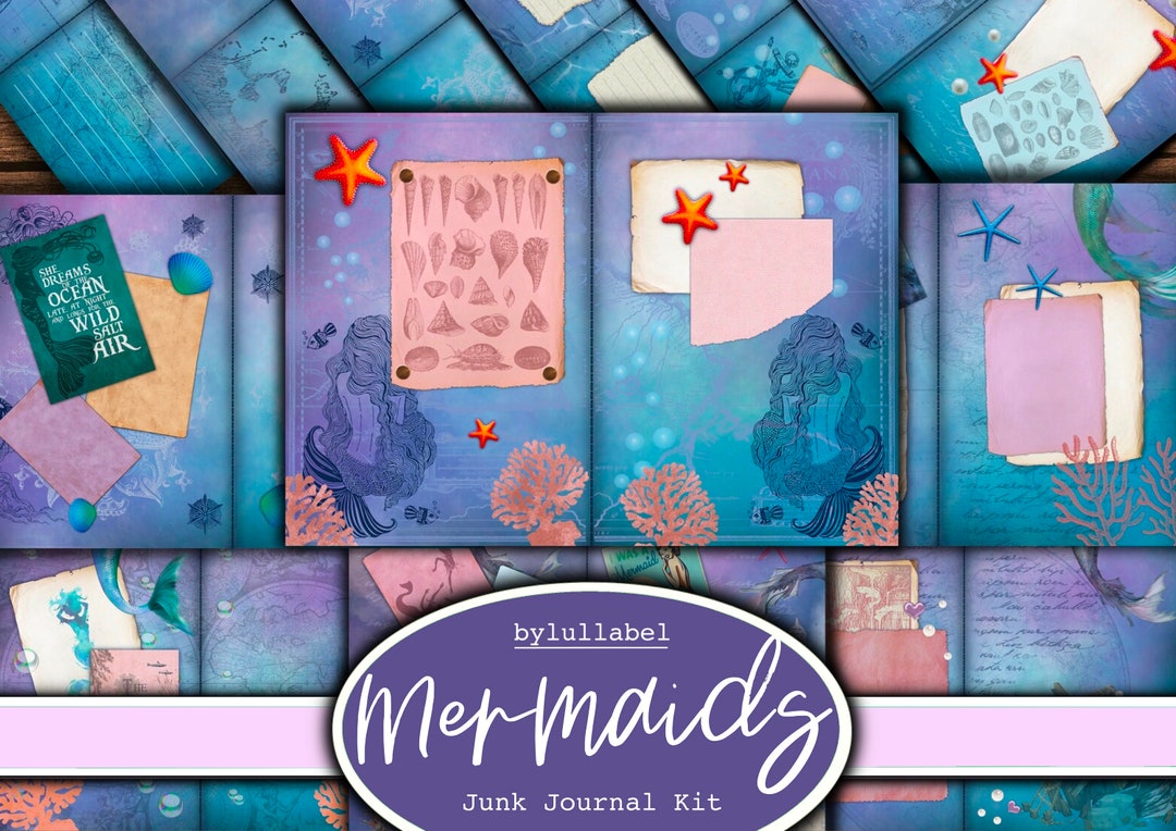 Mermaid Printables, Paper Kit Pages, Junk Journal, Scrapbooking ...