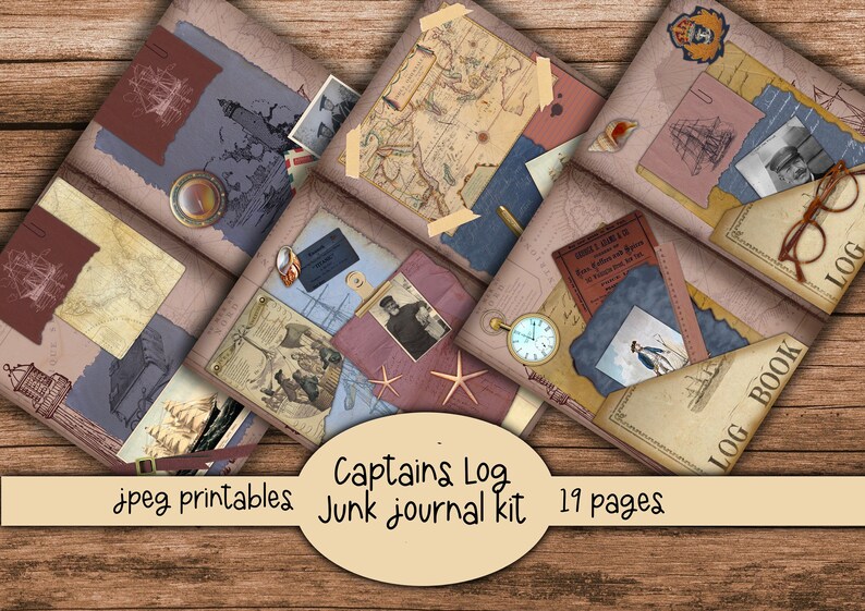 Captains Log Junk Journal Kit Nautical Ephemera Printable - Etsy