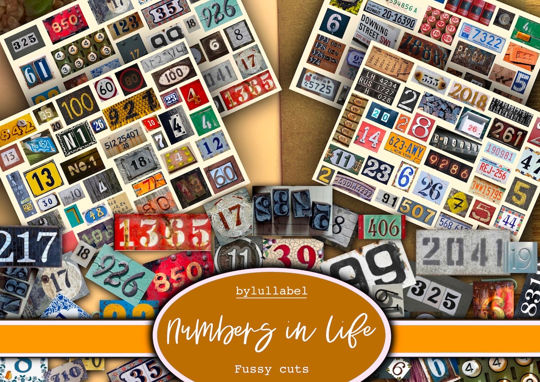 Numbers Found in Life Ephemera, Printable, Digital Downloads. Over 100 ...