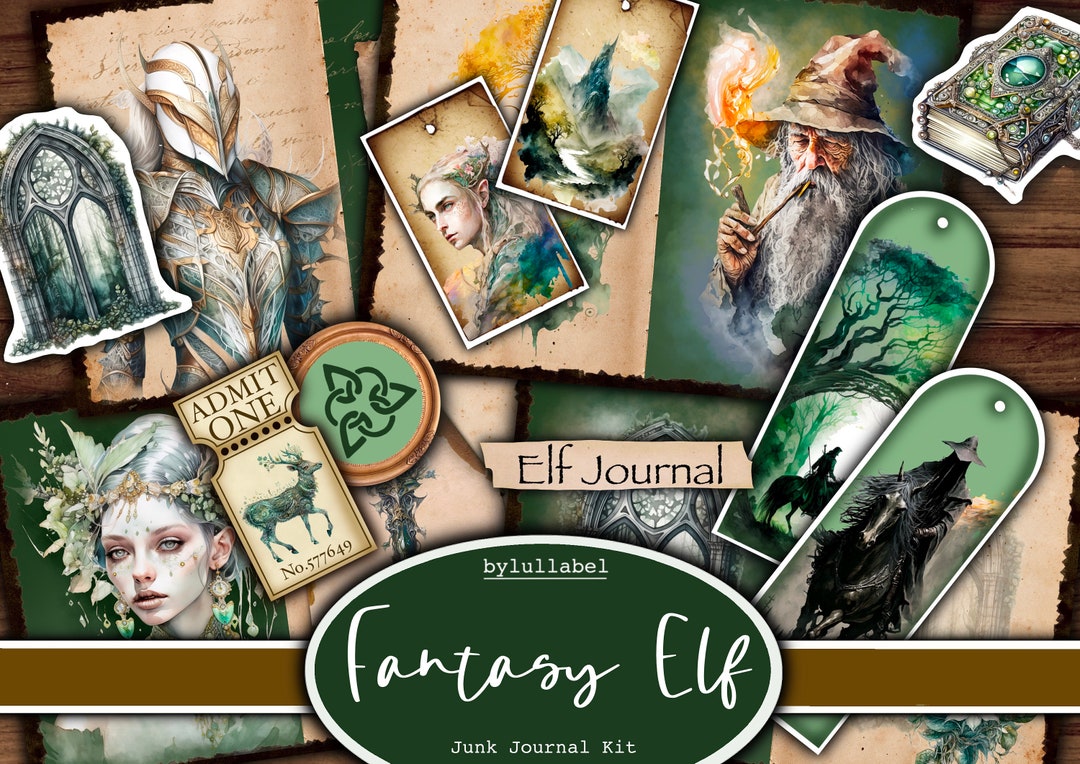 Fantasy Elf Junk Journal Kit,ephemera Printable Kit,uk. Clan Paper ...