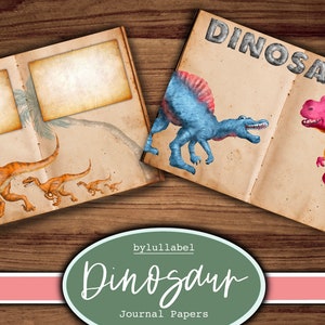 Dinosaur Printables, Paper Kit Pages, Dino Junk Journal, Scrapbooking ...