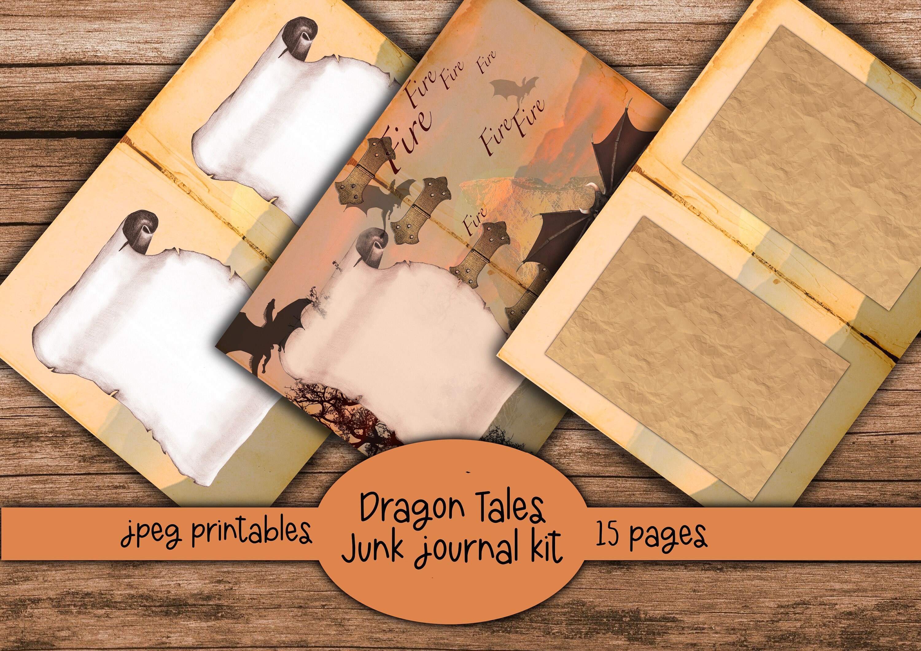 Dragon Tales Junk Journal Kit Magical Ephemera Printable Kit - Etsy