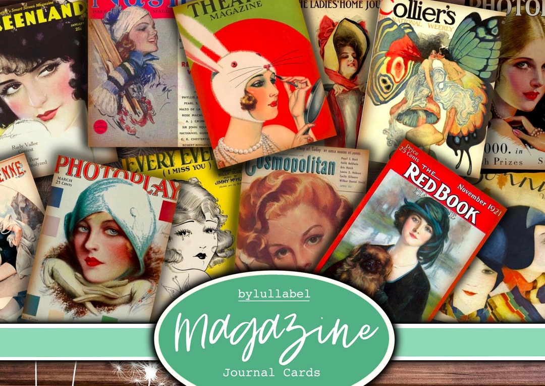 Vintage Magazine Cover Journal Cards: Ephemera for Junk Journals ...