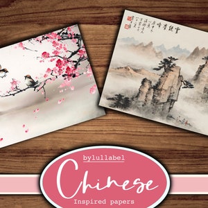 Vintage Chinese Inspired Backing Papers Kit, Printable Kit, Uk. Paper ...