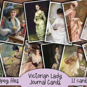 Vintage Victorian Lady Cards Journal Cards,atc Cards, Ephemera and Junk ...