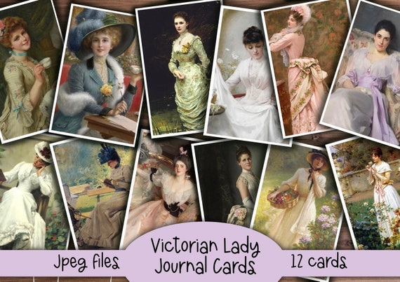Vintage Victorian Lady Cards Journal Cardsatc Cards Ephemera - Etsy