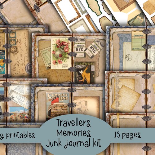 DIGITAL Vintage Maps Junk Journal Kit Printable Grunge World | Etsy