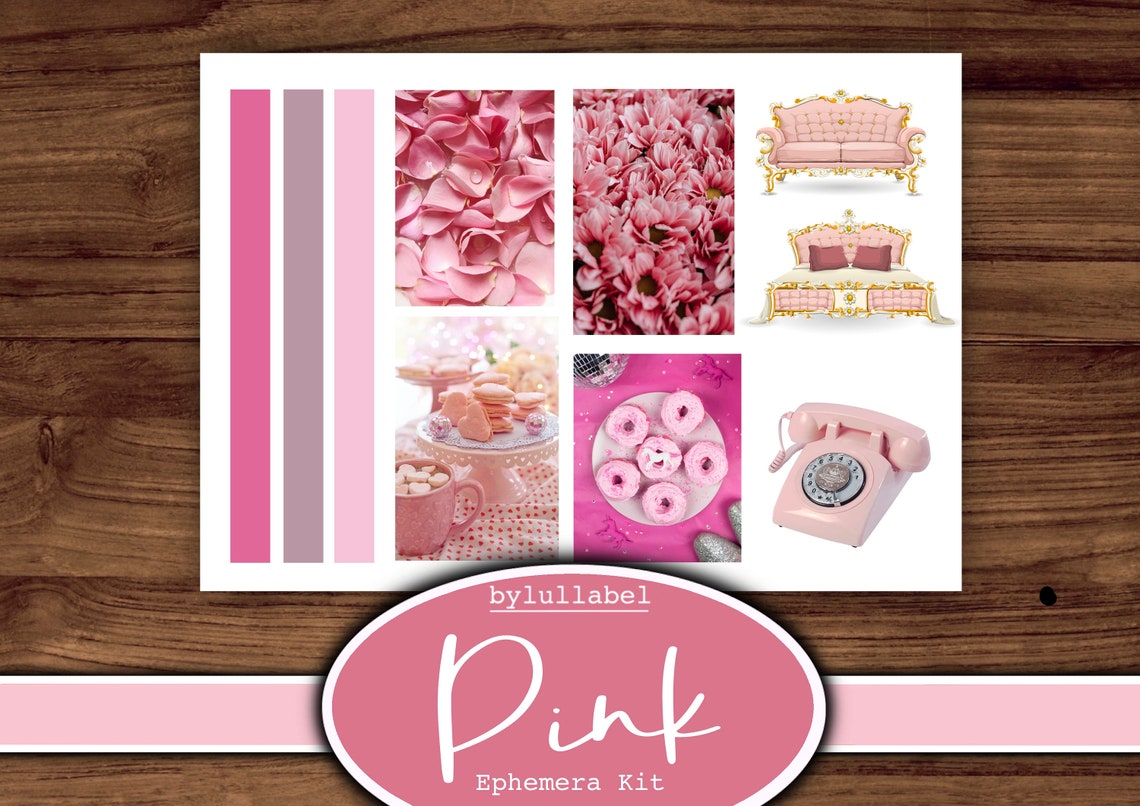 Pink Ephemera Kit: Vintage Printable Paper (digital Download) - Etsy