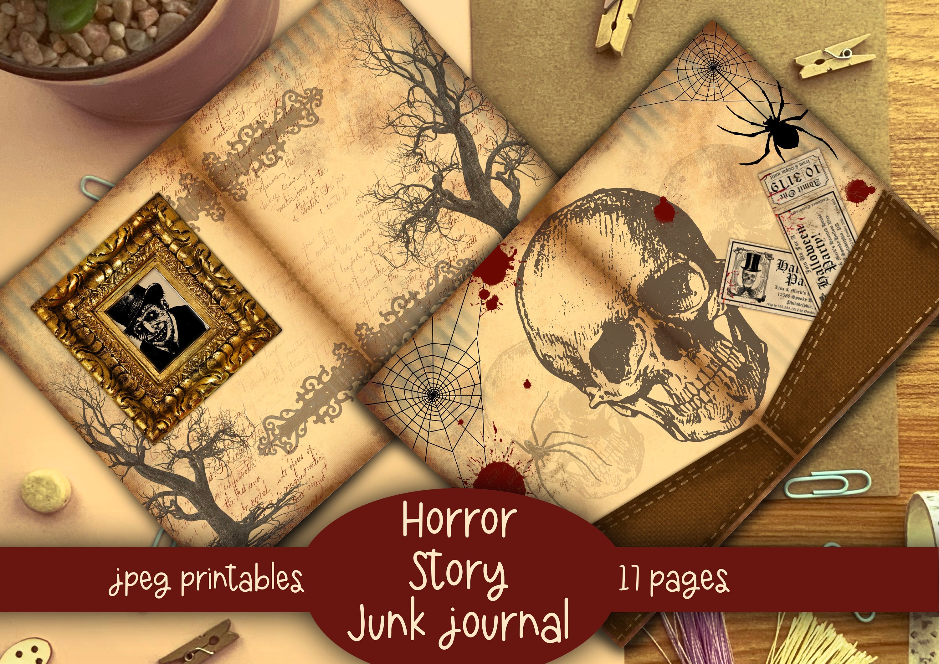 Horror Story Junk Journal Kit: Haunted Ephemera (digital Download) - Etsy