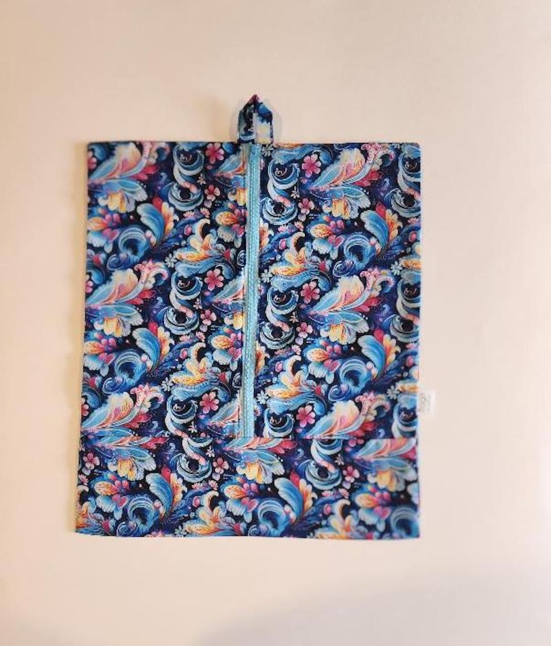 Zippered Shoe Bag, Blue Swirl Bag, Blue Shoe Bag, Zip up Shoe Bag, Shoe ...