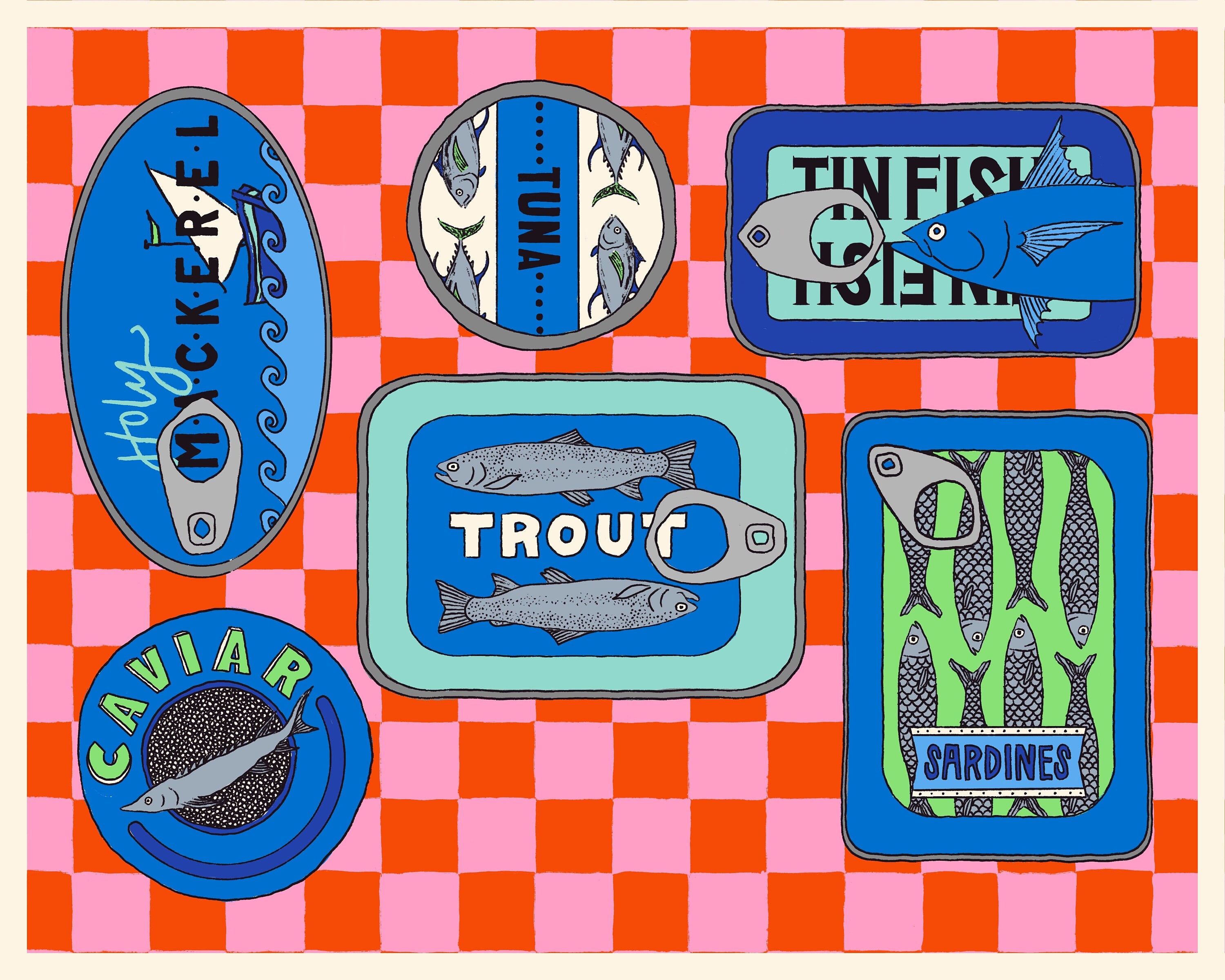 Tin Fish Prints (2 Colorways) - Etsy