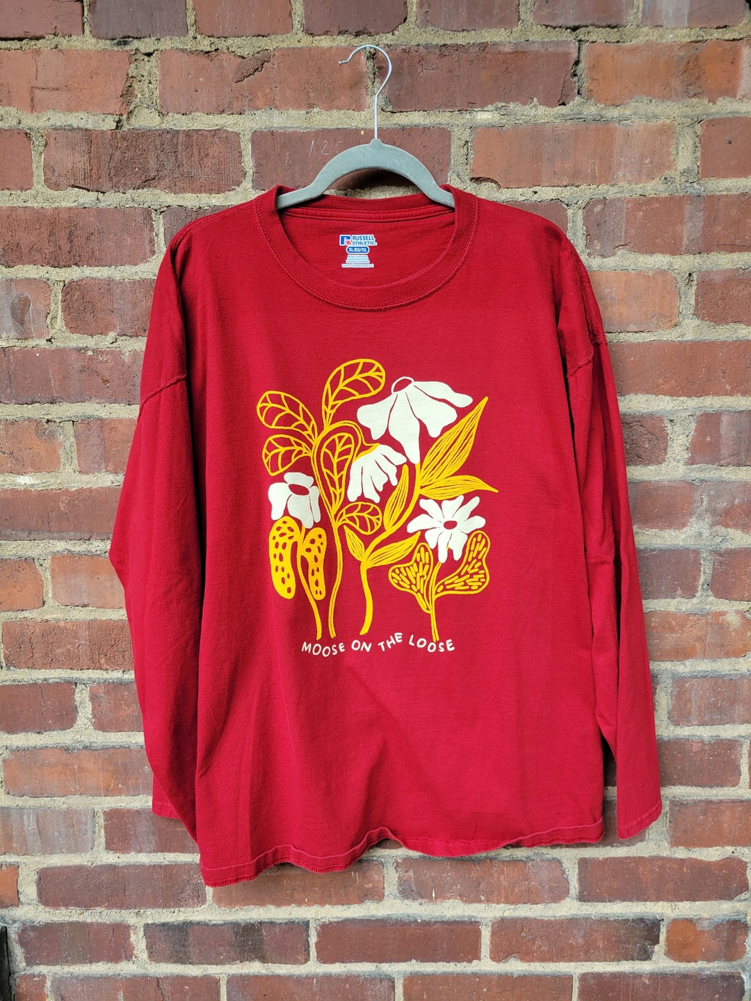 14/25 Flower - XL Longsleeve in Red - Upcycle Collection - Etsy