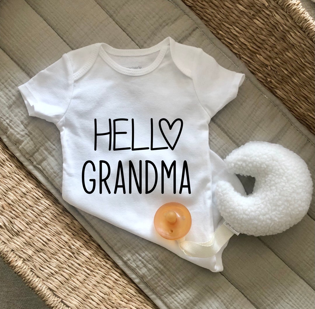 Hello Grandma Onesie ® , Grandma Baby Reveal Onesie , Grandma and ...