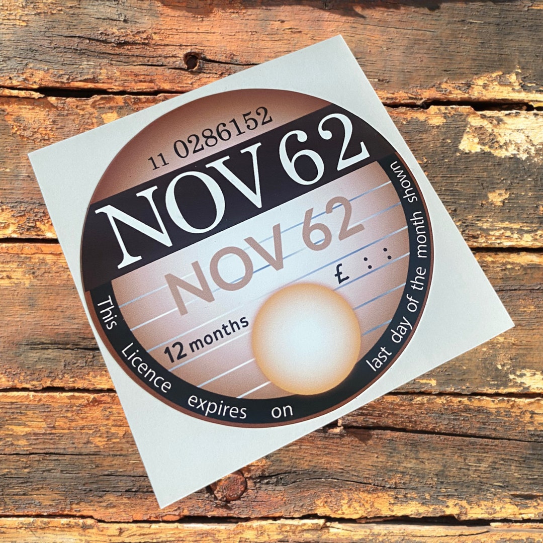 1962 Nov Replica Reproduction Classic Vintage Road Tax Disc - Etsy