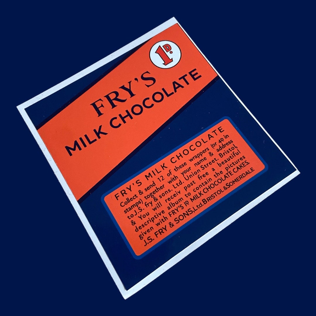 Fry’s Milk Chocolate Vintage Sweet Wrapper Classic Vinyl Sticker Dummy ...