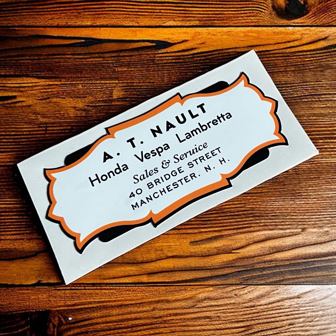 A T Nault Manchester Dealership Dealer Vinyl Sticker Lambretta Vespa Li ...